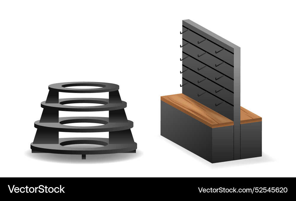 3d modern retail display racks and shelves Vector Image
