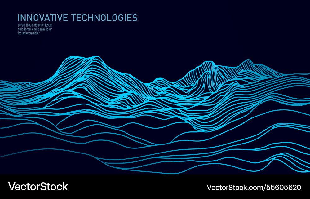 Abstract mountain landscape wavy Royalty Free Vector Image