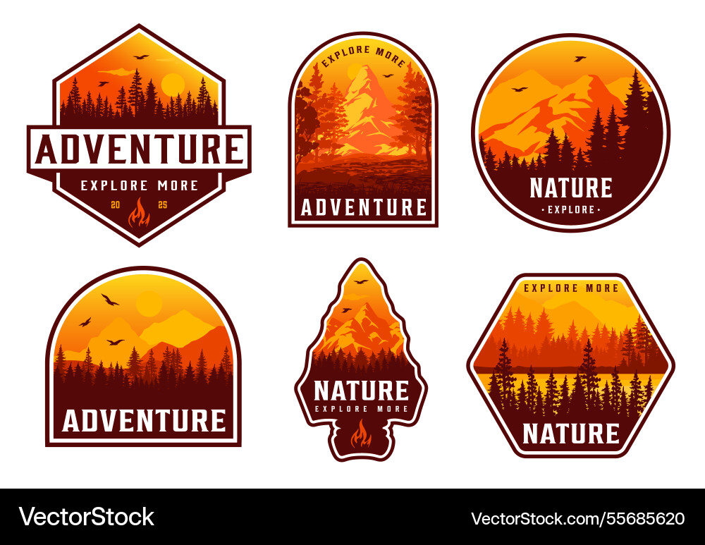 Adventure & Nature Badge Set Royalty Free Vector Image