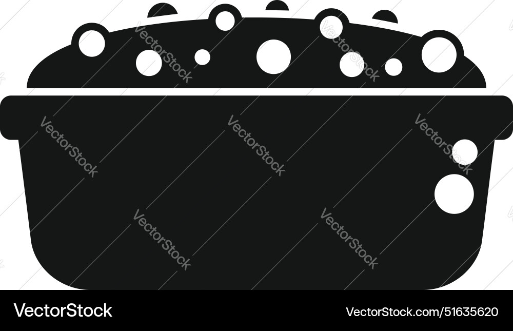 Black basin full of soapy water with bubbles Vector Image