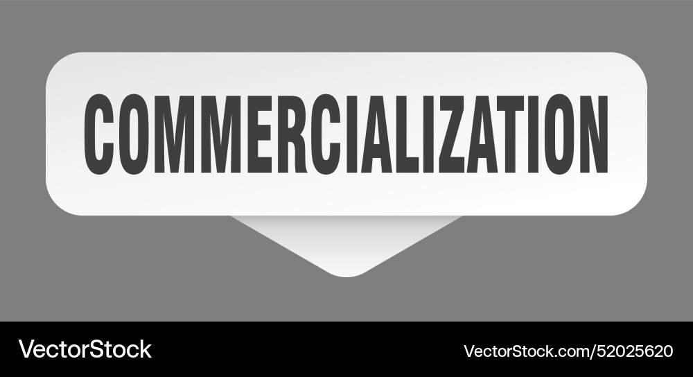 Commercialization sticker sign Royalty Free Vector Image