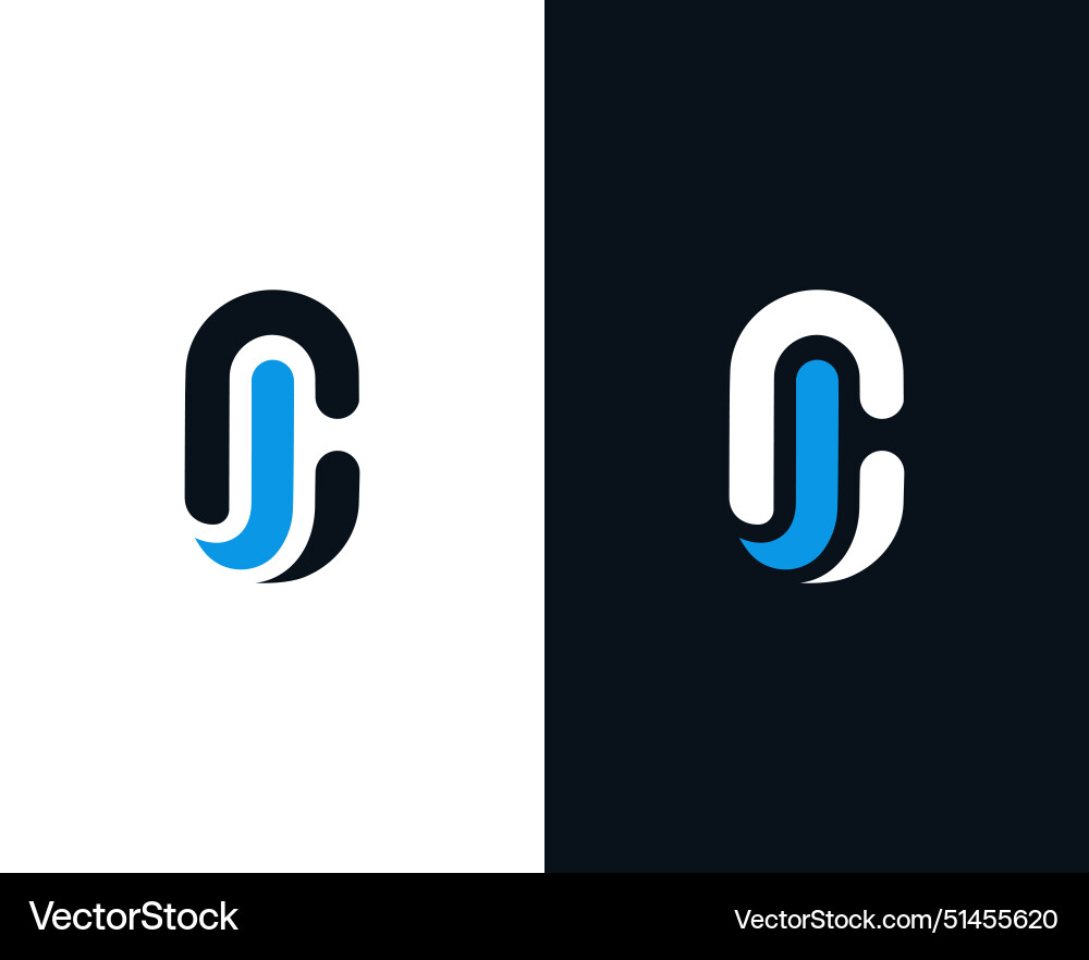 Creative jc letter logo design Royalty Free Vector Image