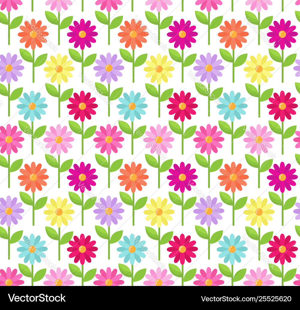 Daisy color pattern Royalty Free Vector Image - VectorStock