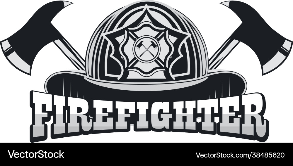 Firefighter axes badge Royalty Free Vector Image