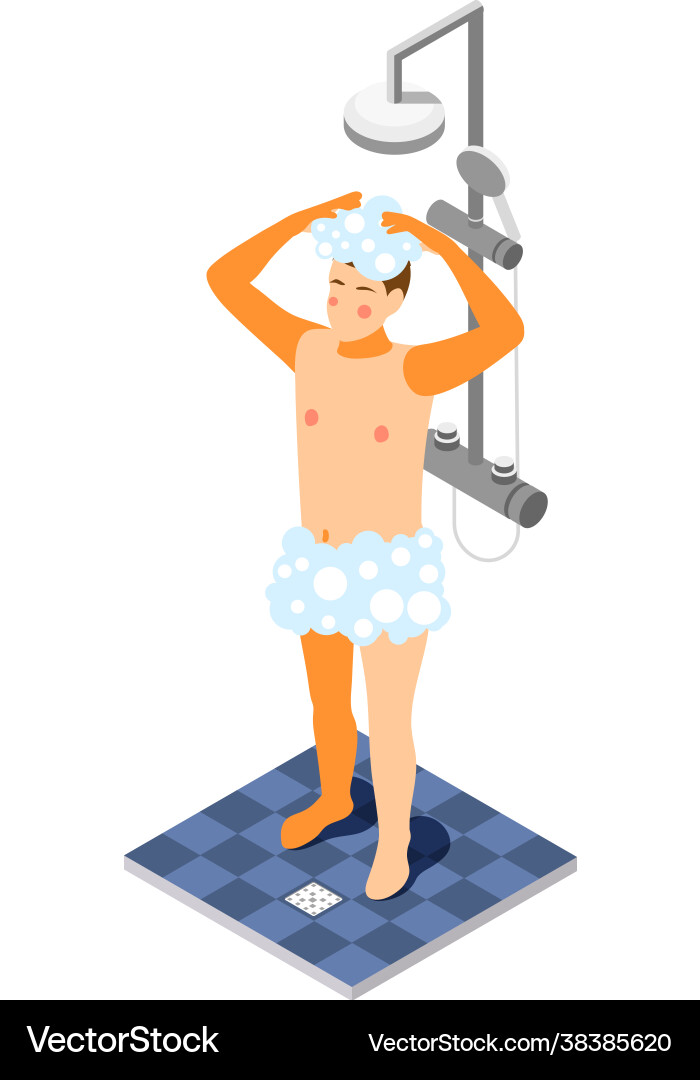 Shower isometric icon Royalty Free Vector Image