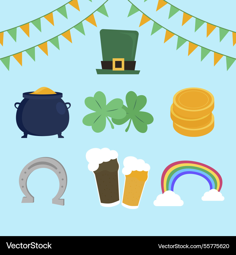 St patricks day element collection Royalty Free Vector Image