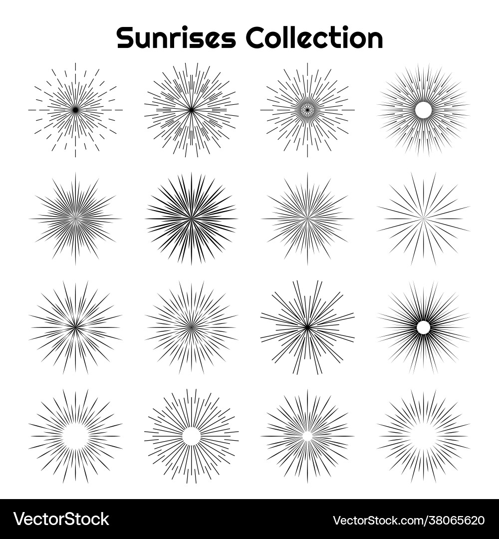 Vintage Bursting Sunrise Rays Royalty Free Vector Image