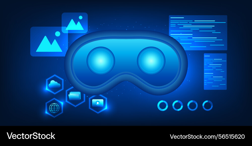 Vr and ar glasses that demonstrate the workings Vector Image
