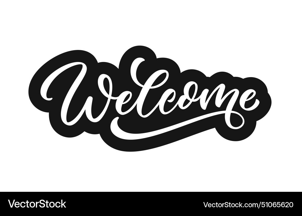 Welcome text hand lettering design Royalty Free Vector Image