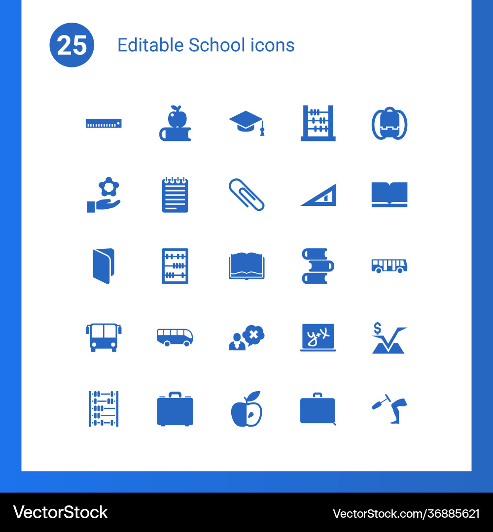 25 school icons Royalty Free Vector Image - VectorStock