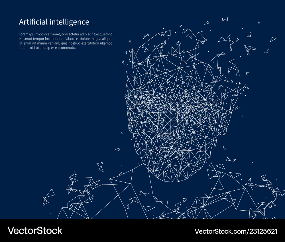 Artificial intelligence poster text sample Vector Image