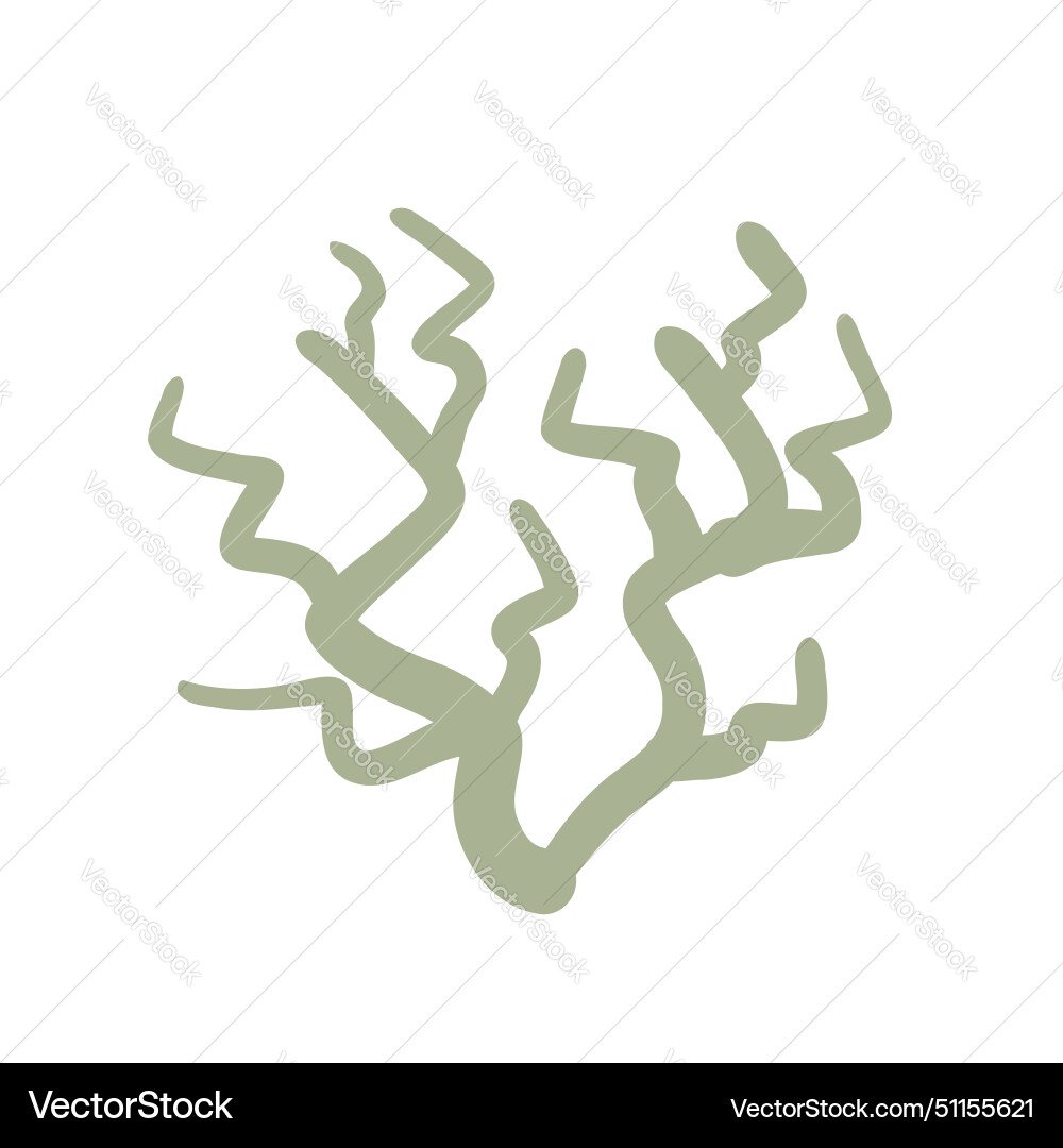 Coral green reef icon isolated on white Royalty Free Vector