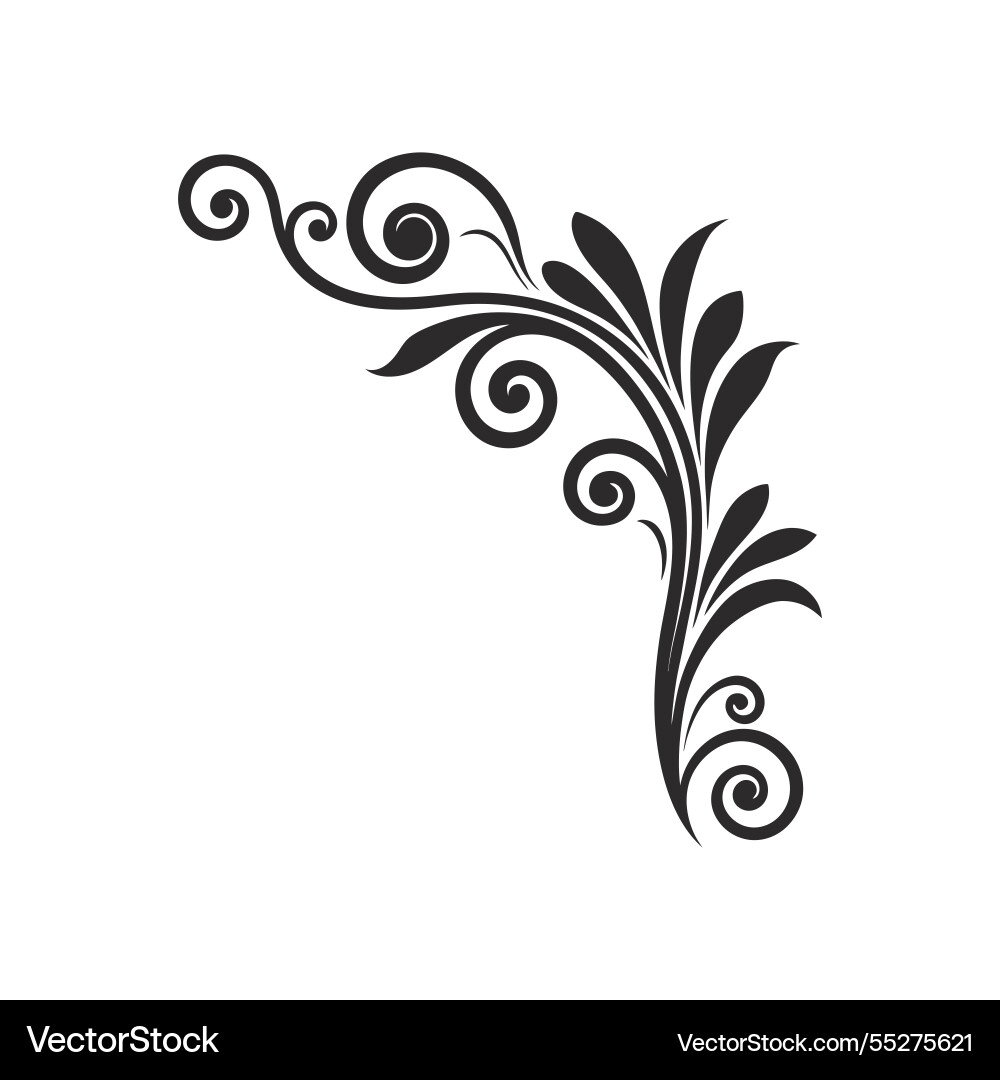 Floral corner design template Royalty Free Vector Image