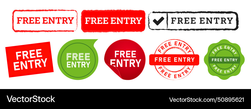 Free entry rectangle circle stamp and speech Vector Image