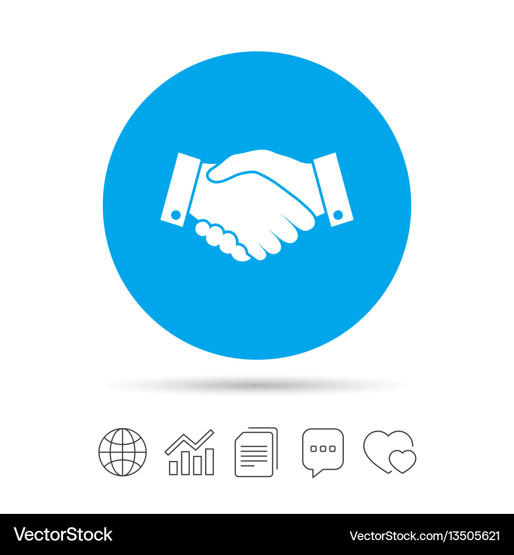 Handshake sign icon successful business symbol Vector Image