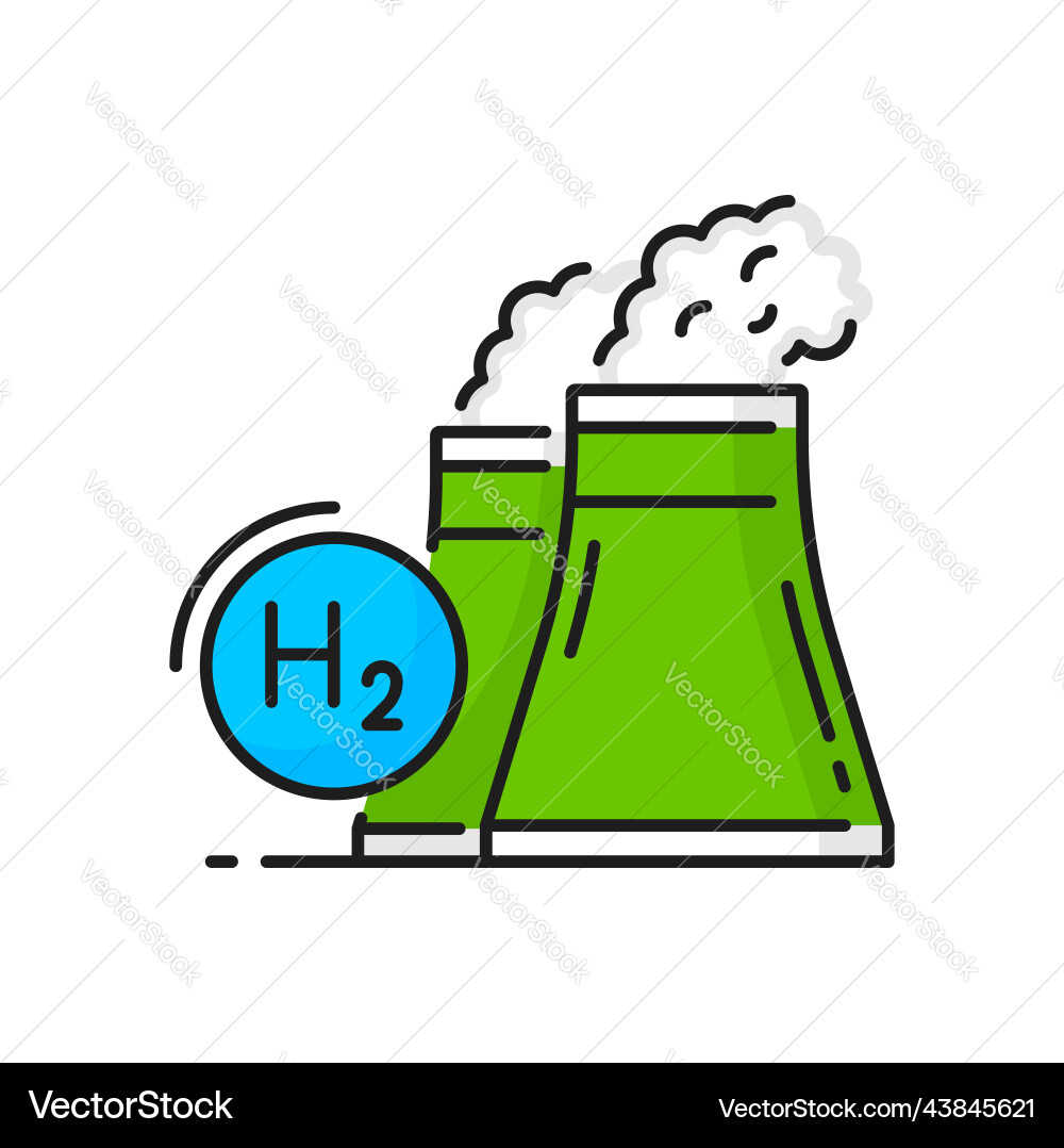 Hydrogen production color icon h2 green energy Vector Image