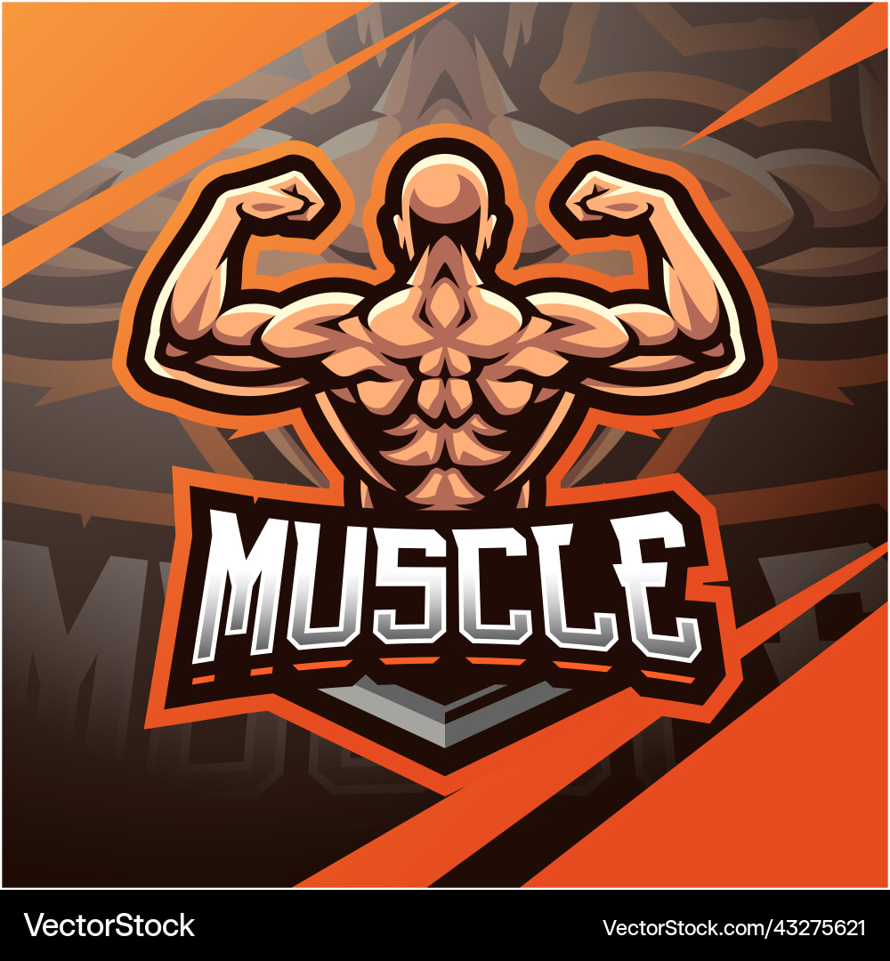 Muskulär Mann Maskottchen Logo Design Lizenzfreier Vektor