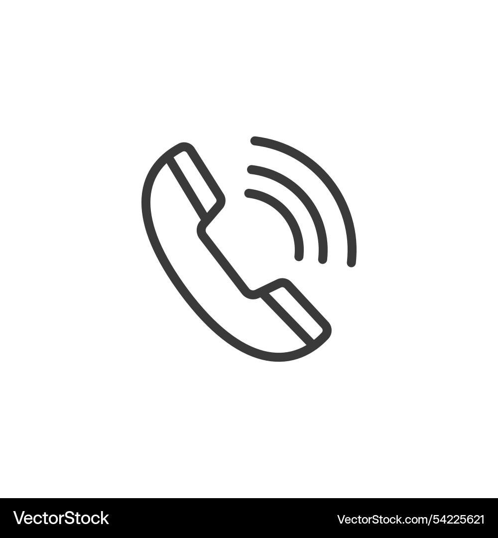 Phone call support icon in line design Royalty Free Vector