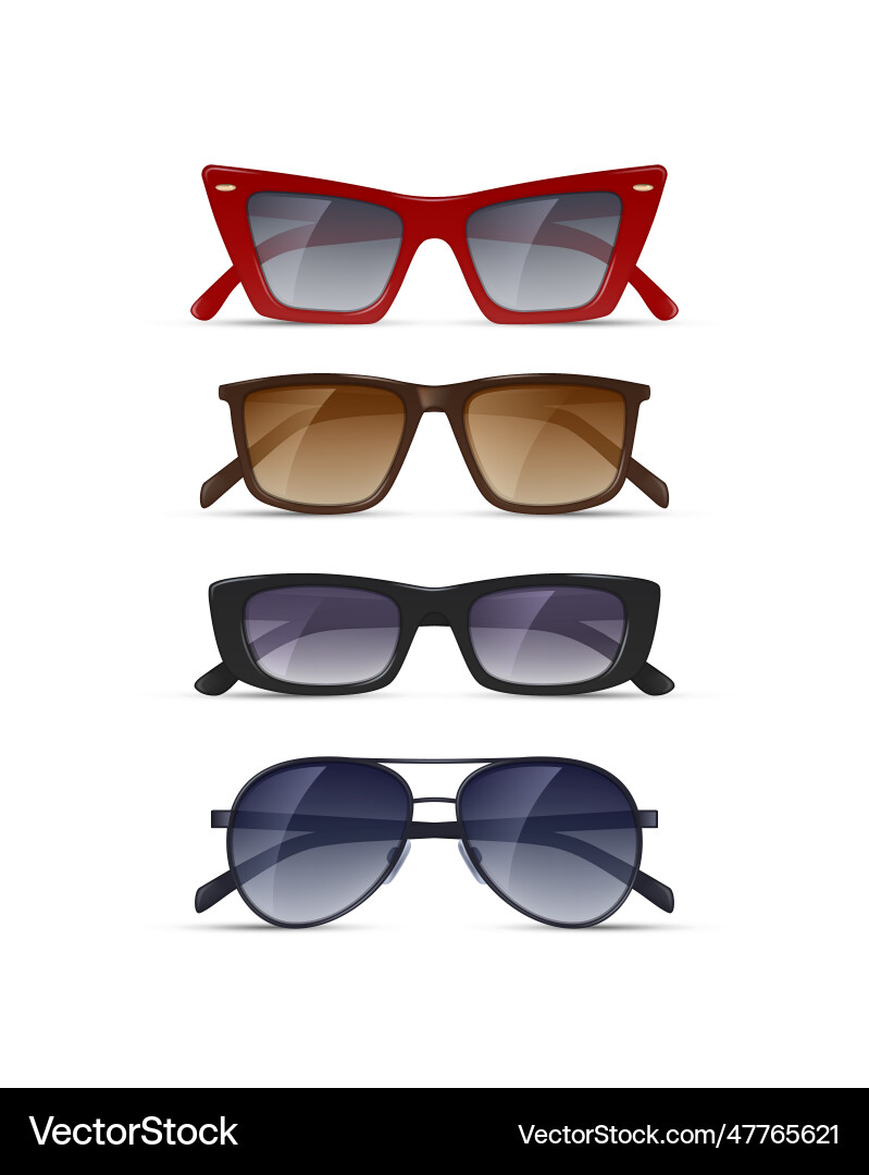 Realistic sunglasses modern fashioned tools Vector Image