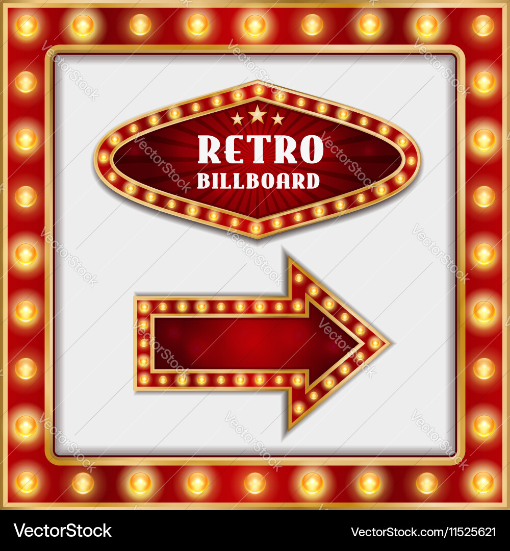 Retro billboard and arrow Royalty Free Vector Image