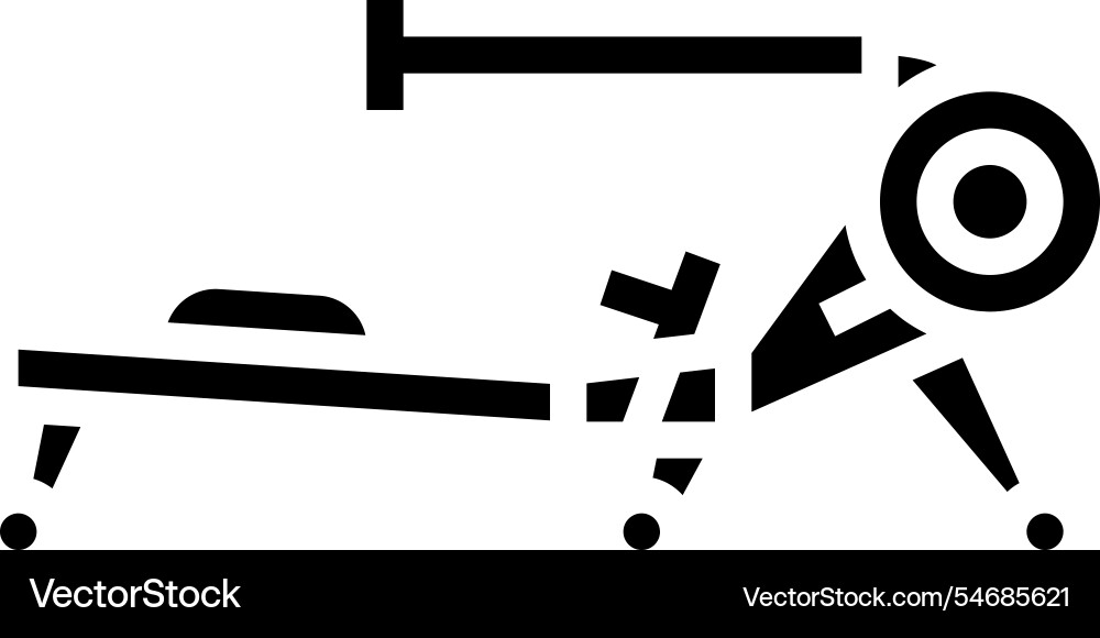 Rowing machine fitness tool glyph icon – Royalty-Free Vector | VectorStock