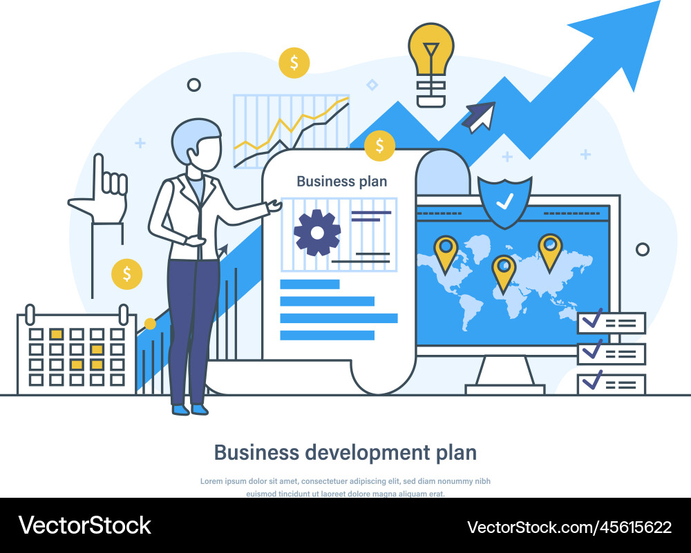 Business development plan marketing strategy Vector Image