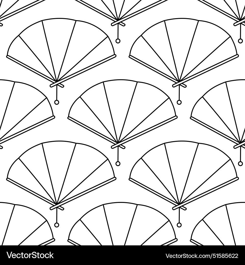 Chinese asian line fan pattern accessory costume Vector Image
