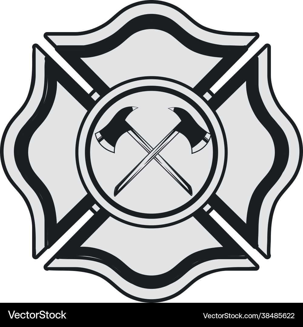 Fire department cross Royalty Free Vector Image