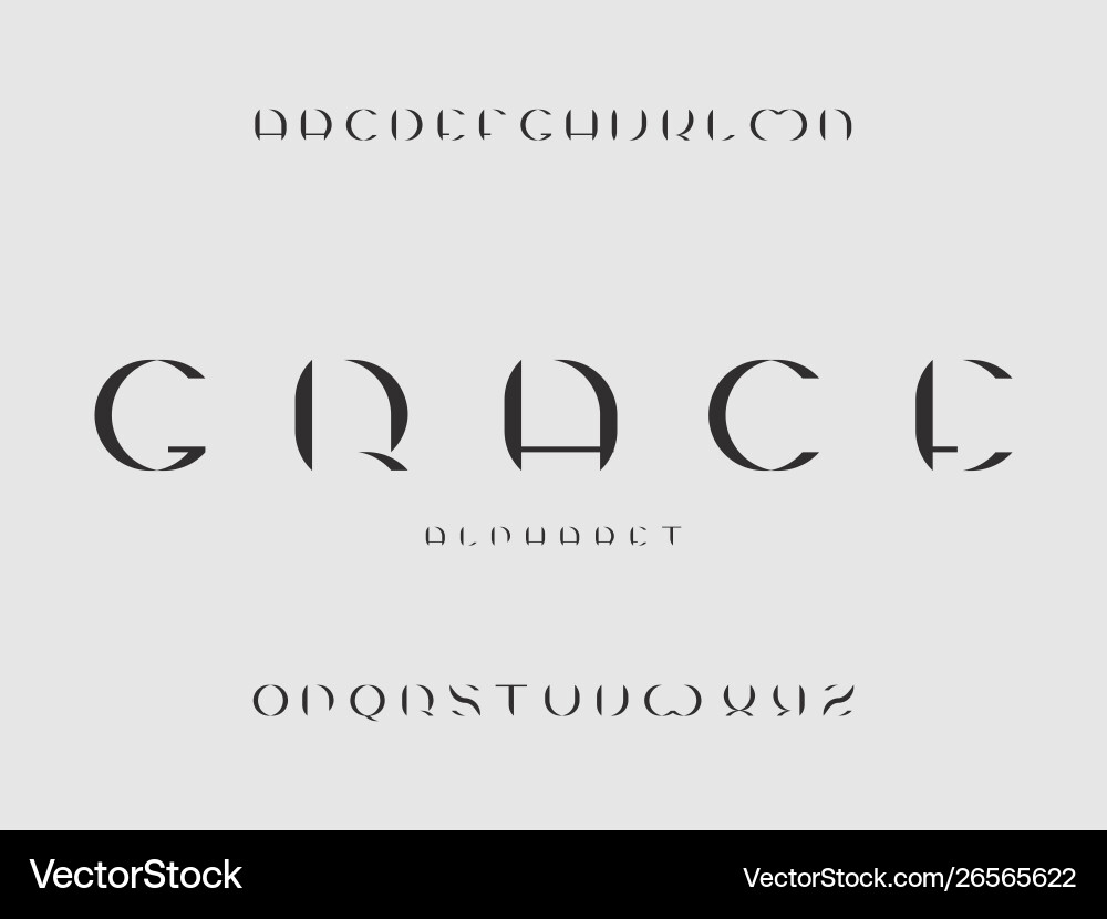 Grace font alphabet Royalty Free Vector Image - VectorStock