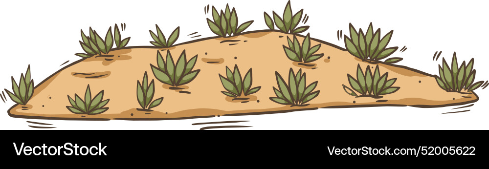 Green grass on soil mound border Royalty Free Vector Image