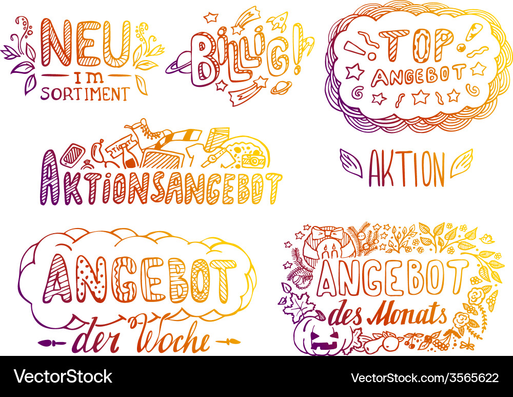 Hand-drawn labels Royalty Free Vector Image - VectorStock