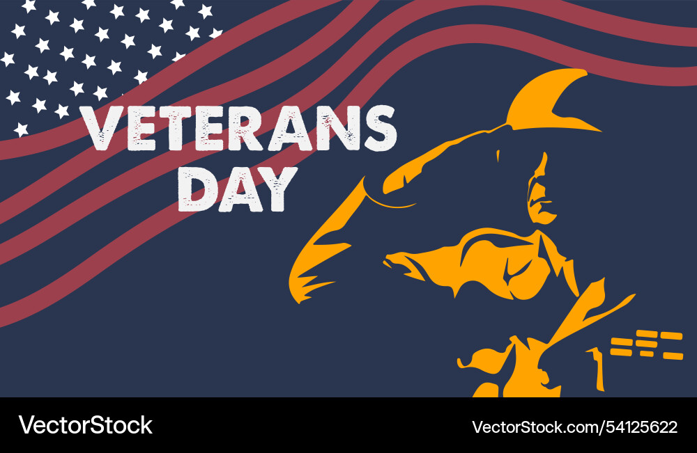 Honoring veterans day with the us flag Royalty Free Vector