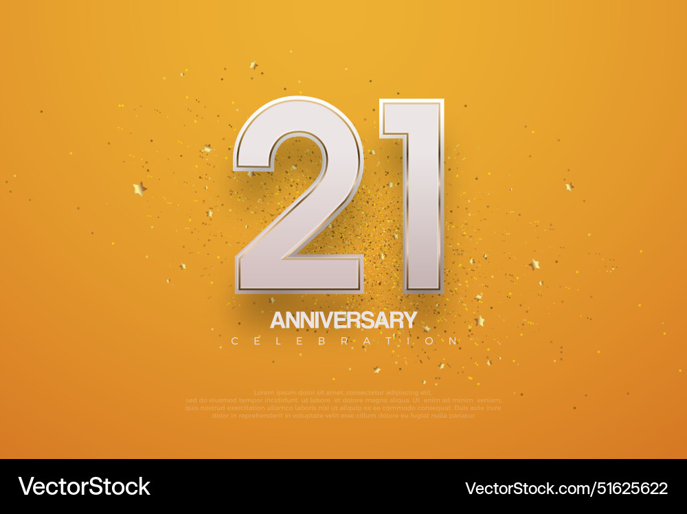 Modern and bright design with the number 21 Vector Image