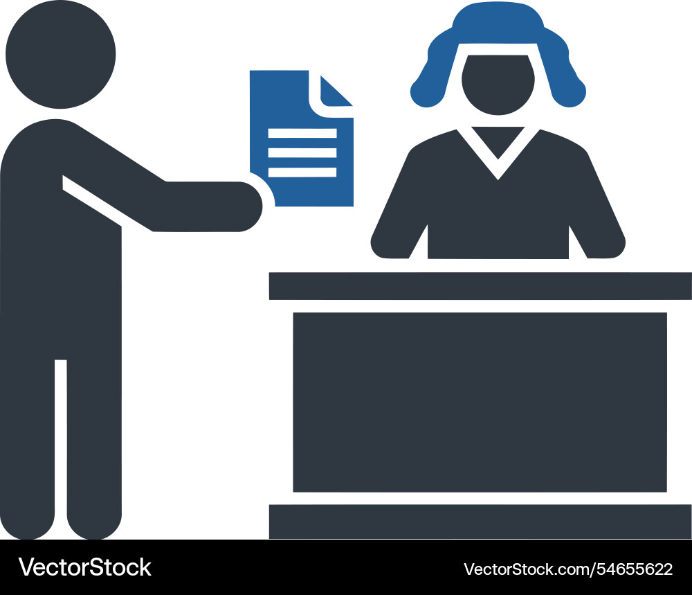 Presenting document in court icon Royalty Free Vector Image