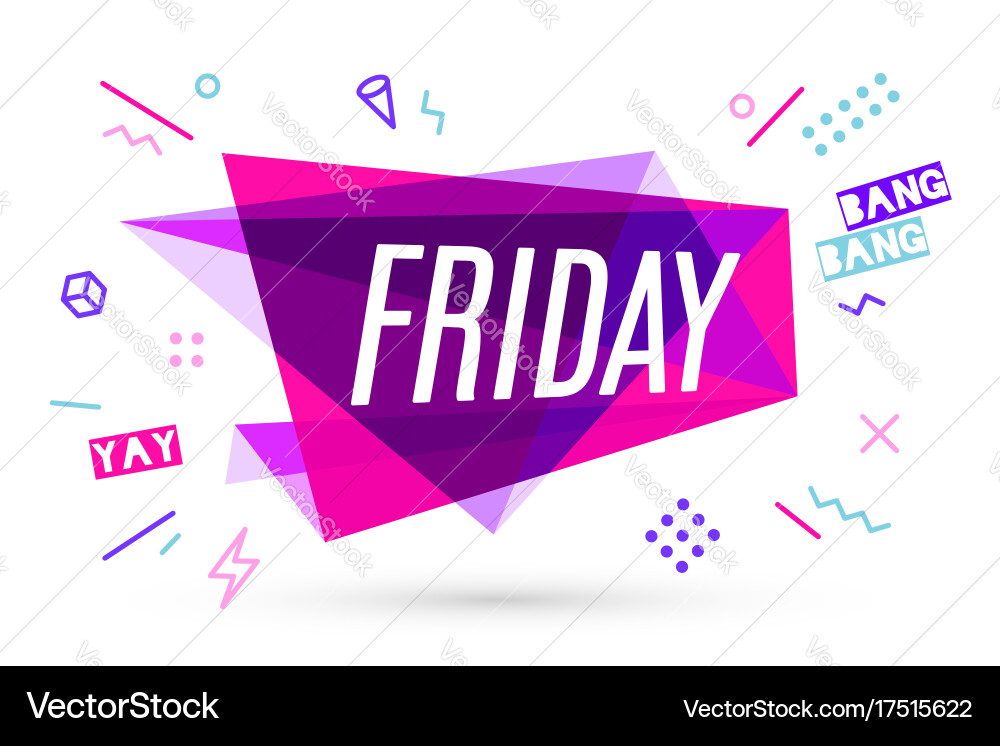 Ribbon banner with text friday Royalty Free Vector Image