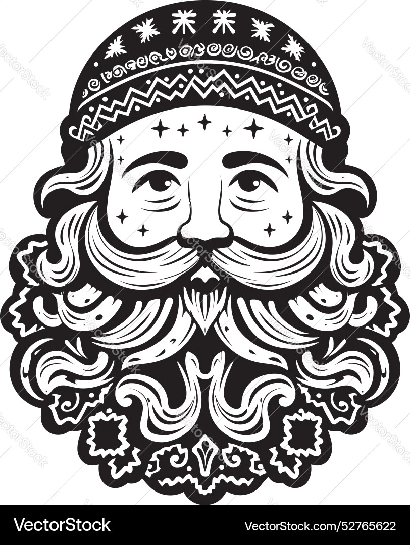 Santas beard brigade trendy iconography in logo Vector Image