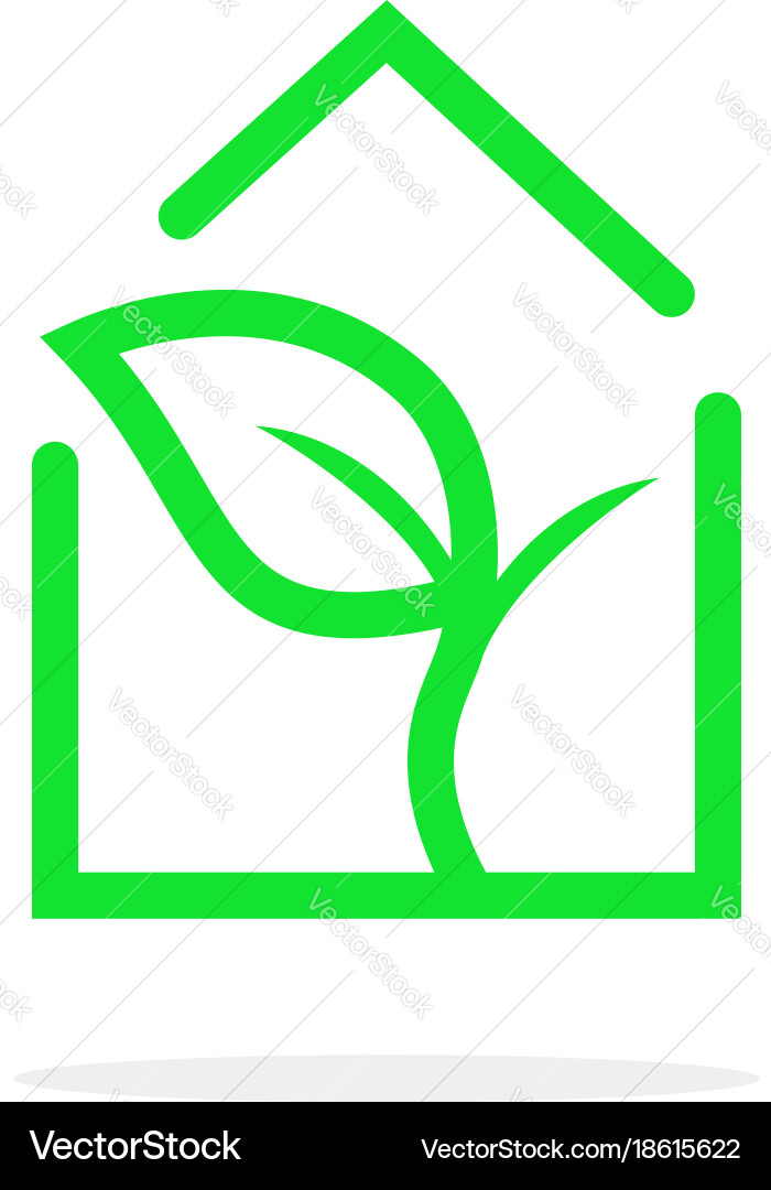 Simple linear greenhouse logo Royalty Free Vector Image