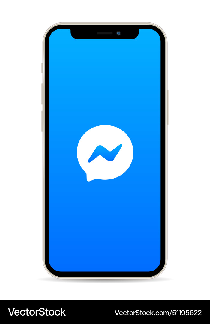 Smart phone with messenger app logo on its screen Vector Image