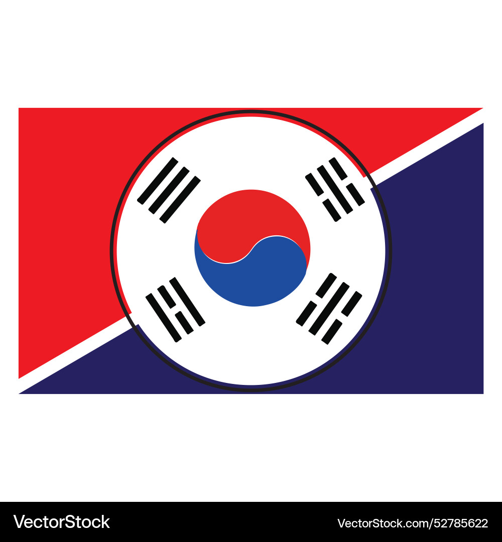 South korean flag icon Royalty Free Vector Image