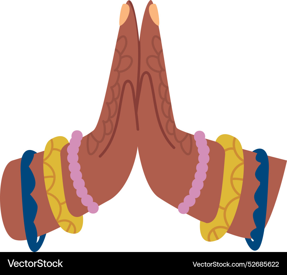 Welcome hindu namaste hands Royalty Free Vector Image