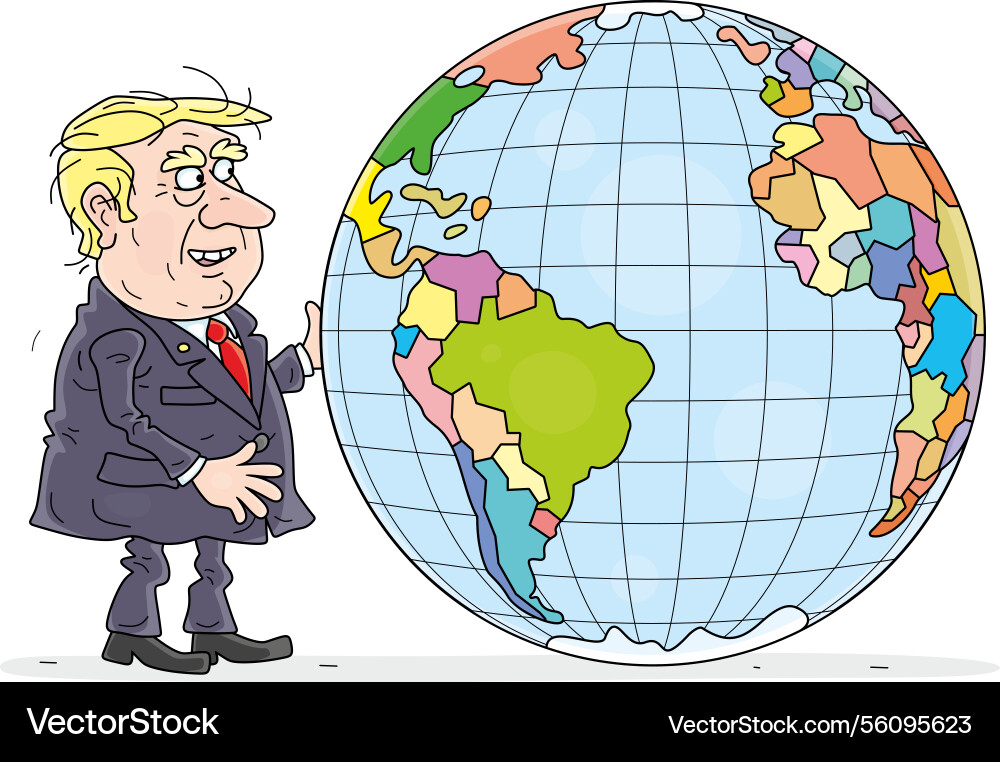 Donald trump and political globe Royalty Free Vector Image