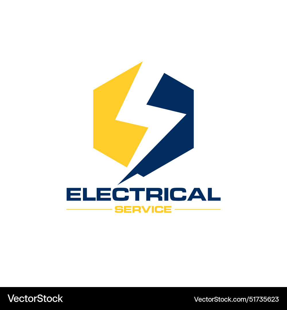 Electrical bolt with polygon Royalty Free Vector Image
