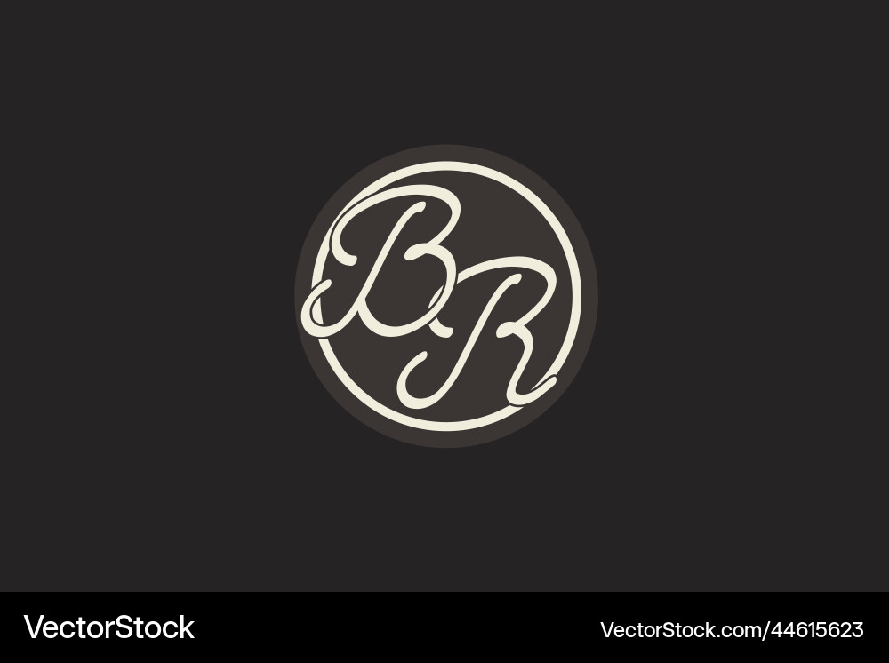 Elegant BR Monogram Logo Royalty Free Vector Image