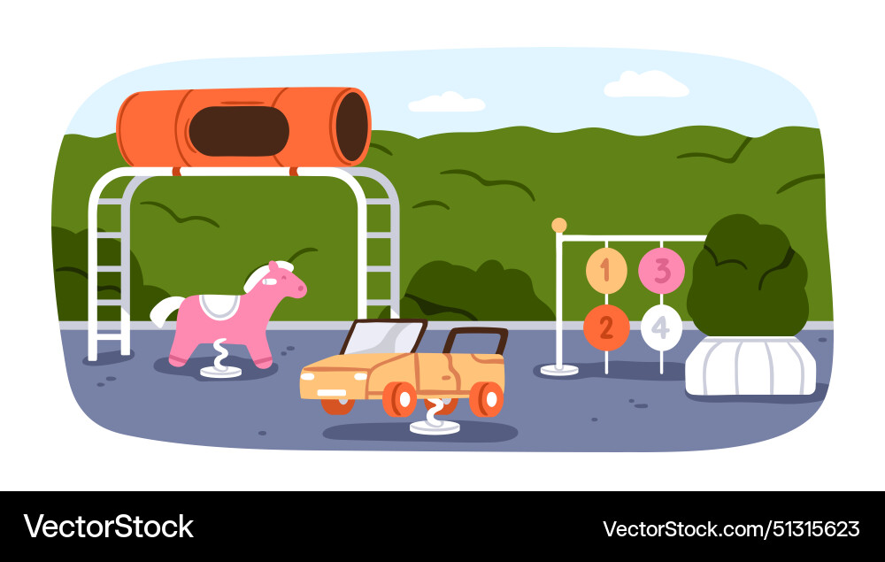 Empty kids playground scene with modern child Vector Image