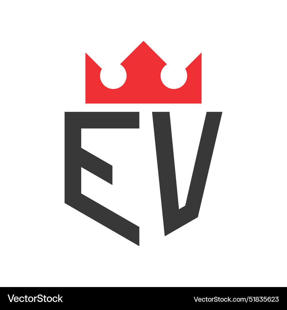 Letter ev crown logo Royalty Free Vector Image