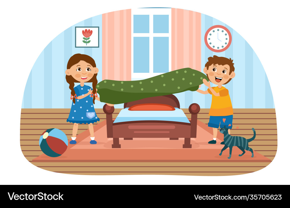 Make bed Royalty Free Vector Image - VectorStock