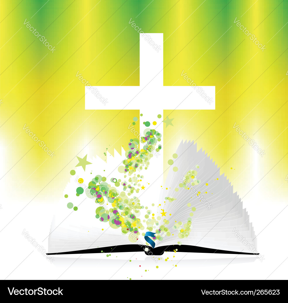 Open bible and christ Royalty Free Vector Image