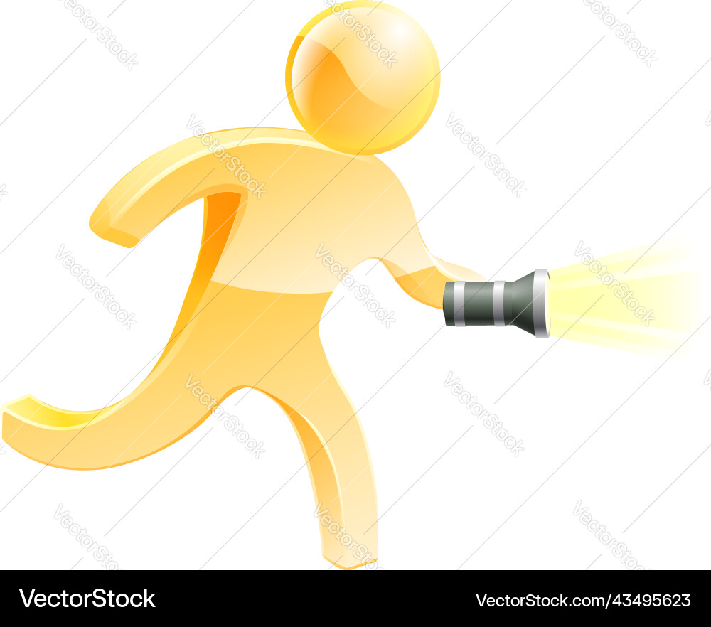 Searching torch person Royalty Free Vector Image