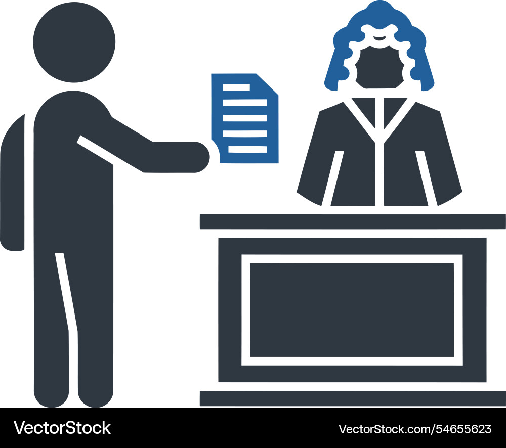 Submitting legal document icon Royalty Free Vector Image