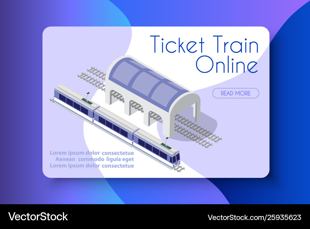 Ticket train online Royalty Free Vector Image - VectorStock